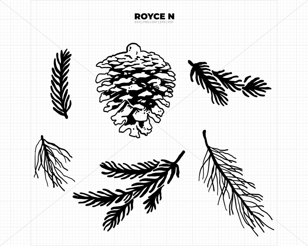 Pine Cone Svg Decal, Pine Needle Clipart, Pine Cones Png, Pine Needles ...