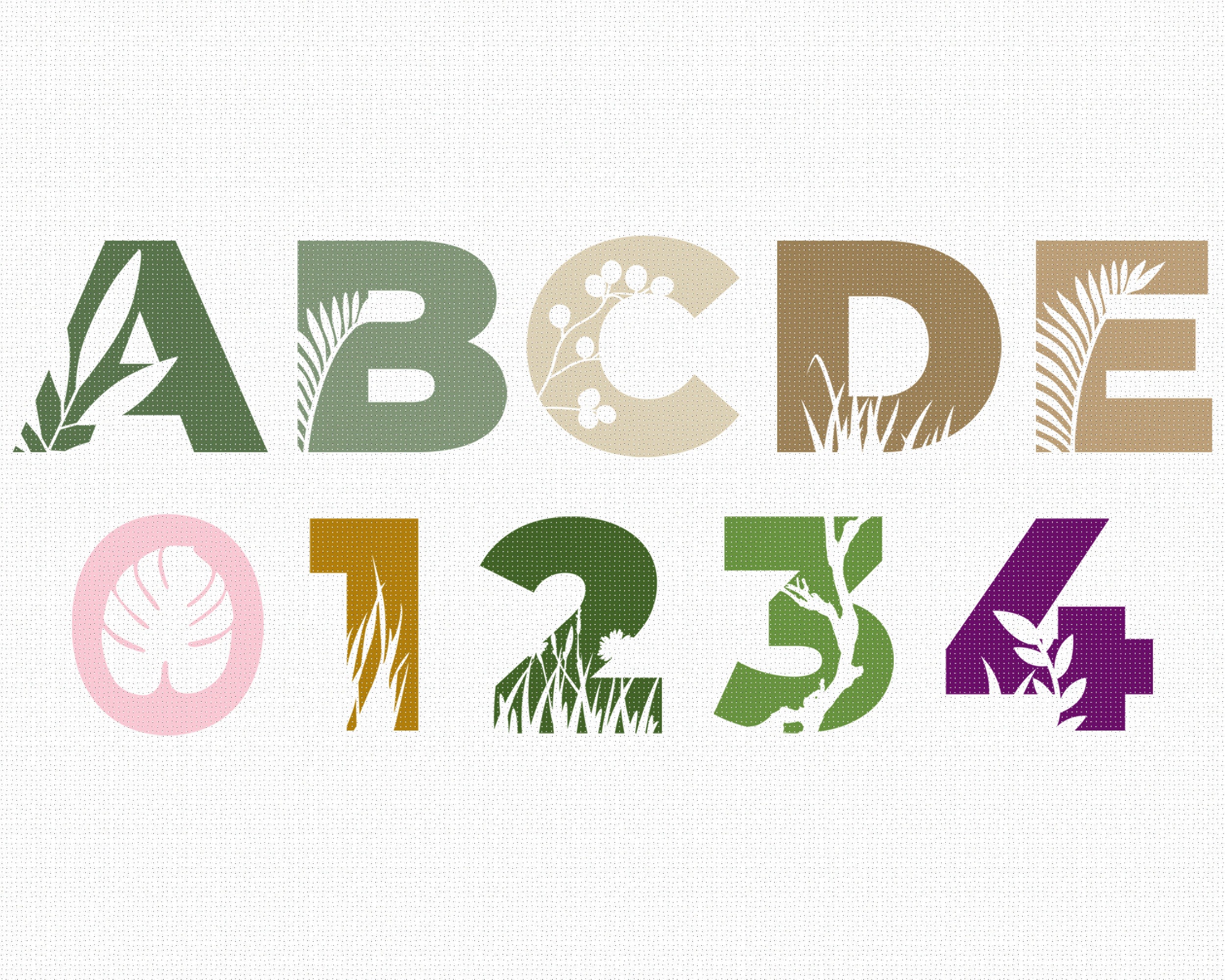 Leaves and Nature Alphabet and Numbers Set Svg Letters - Etsy