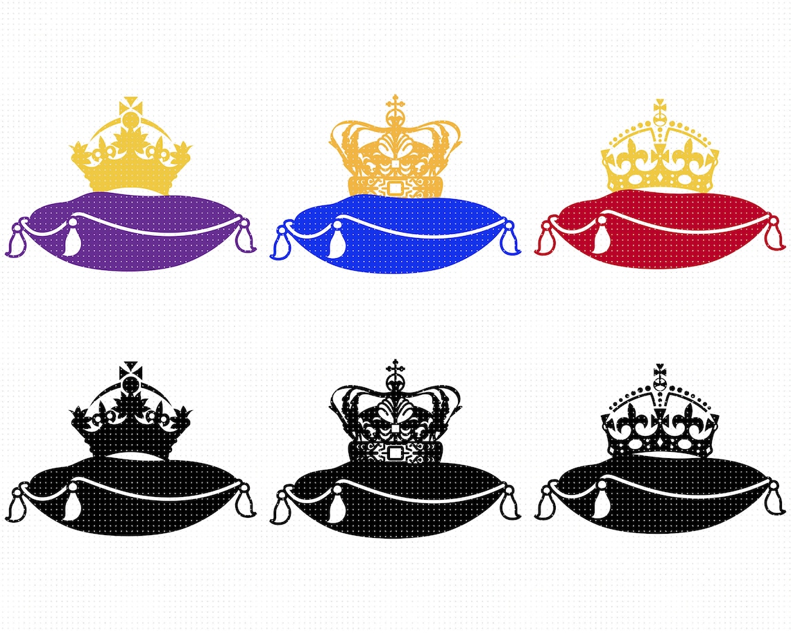 Royal Crown on a Pillow Svg Royalty Clipart King's Crown - Etsy