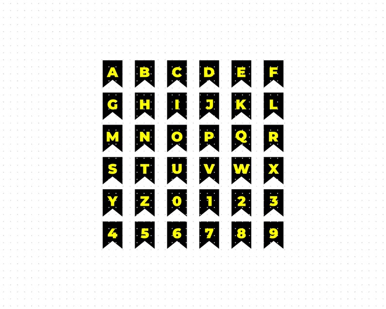 Bunting Banner Alphabet Svg Flag Letters Svg Bunting Banner - Etsy