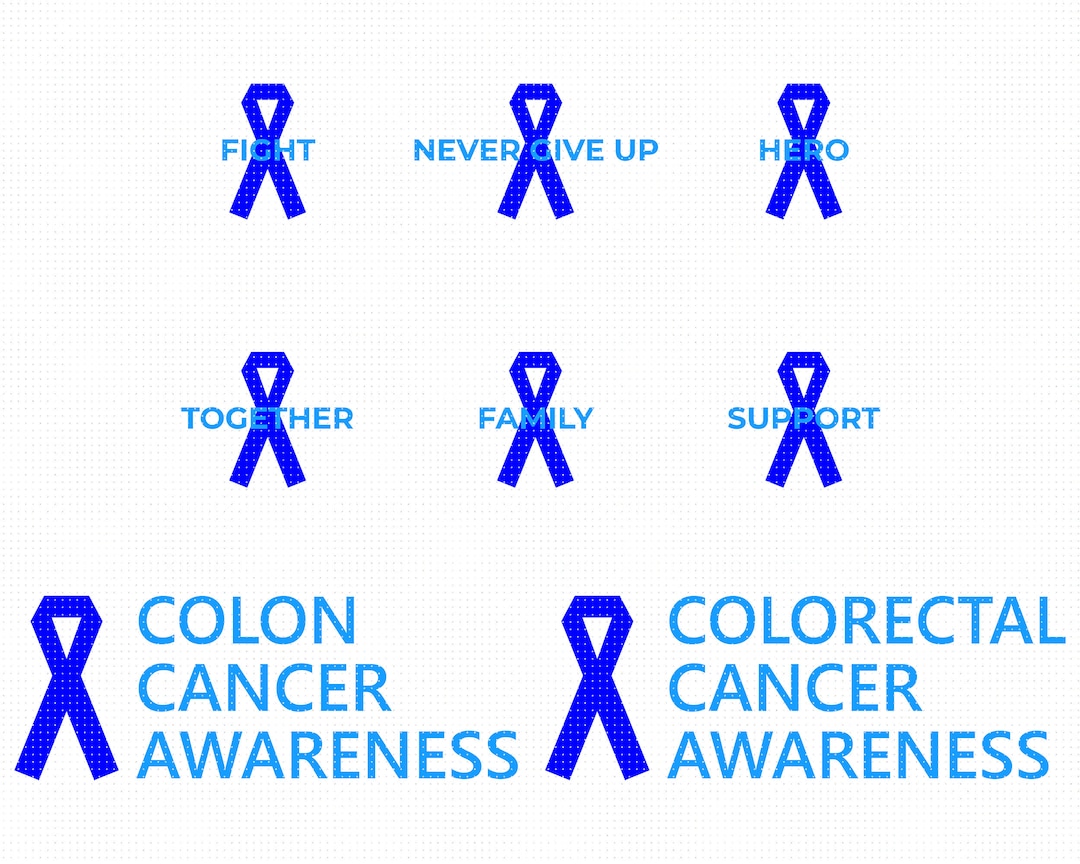 Colon Cancer Awareness Svg Awareness Ribbons Svg Colorectal Cancer