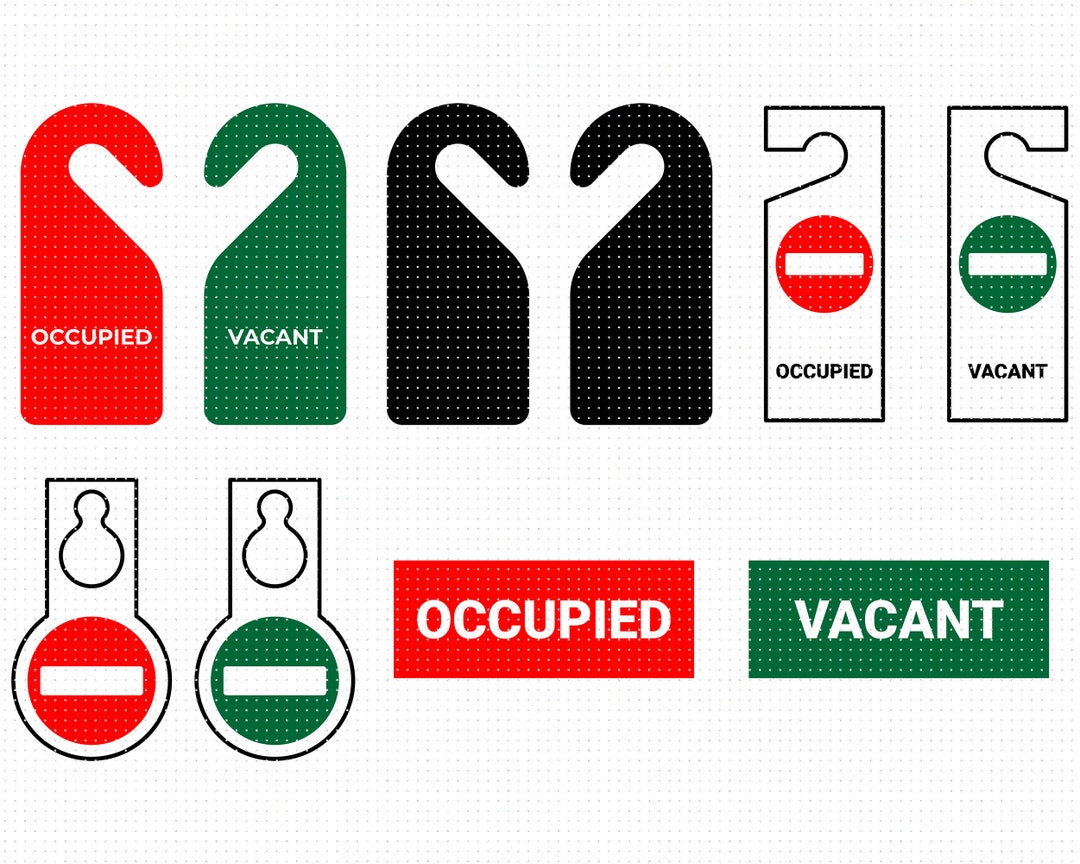 Occupied and Vacant Door Sign SVG: Privacy Clipart (digital Download ...