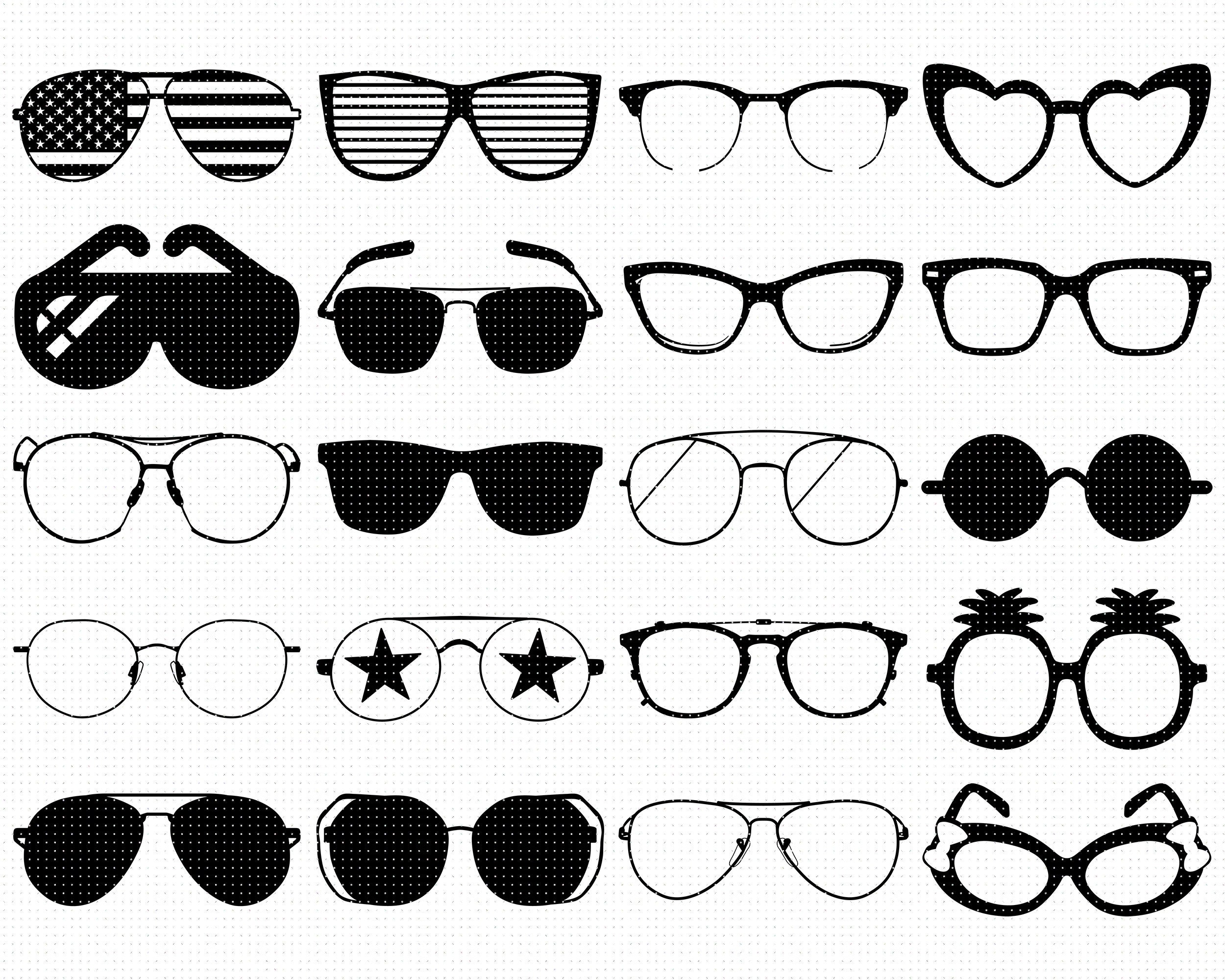 Sunglasses Svg, Aviator Sunglasses Svg, Sunglasses Clipart, Sunglasses ...