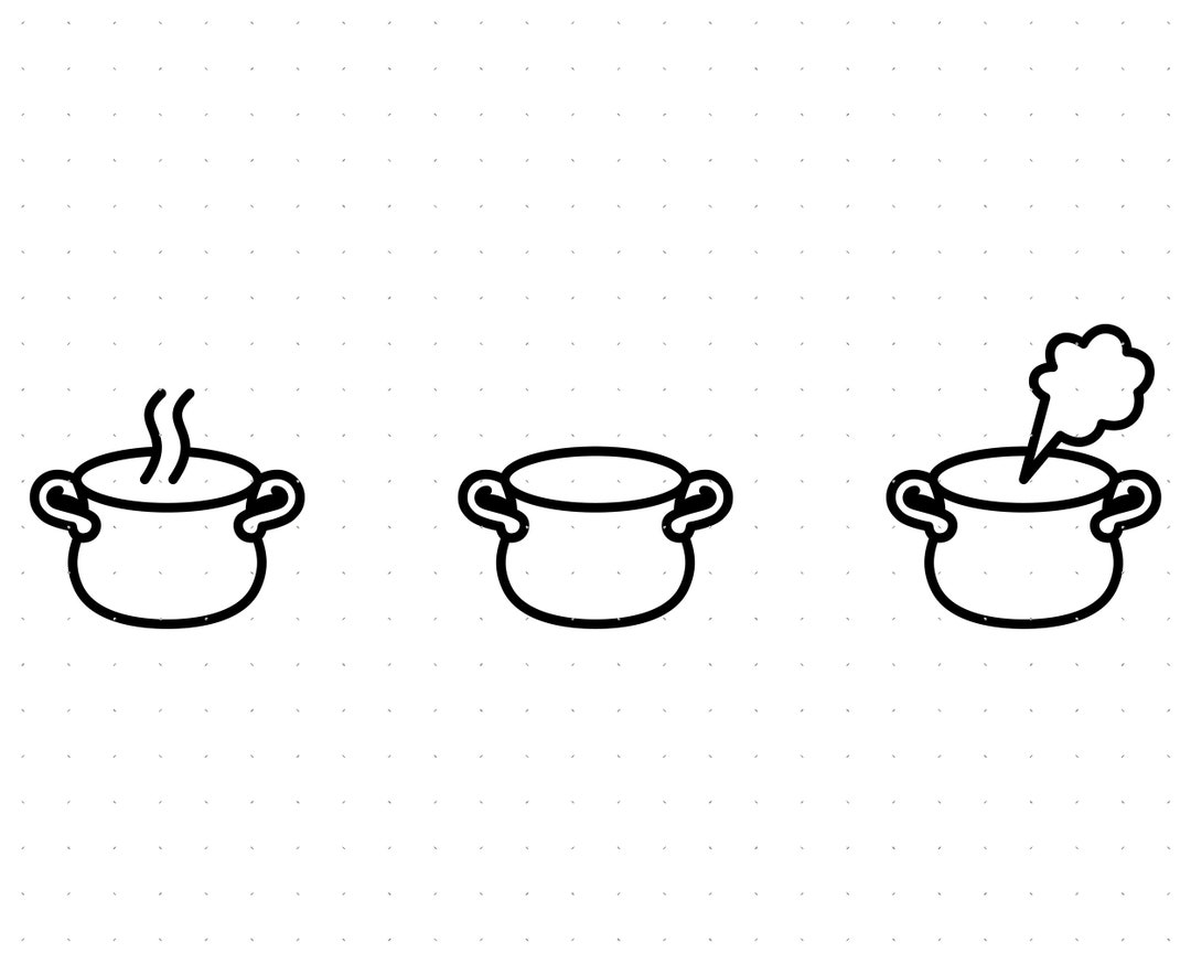 Boiling Pot Svg, Kitchen Pot Clipart, Boiling Pot Png, Pot Dxf Logo ...
