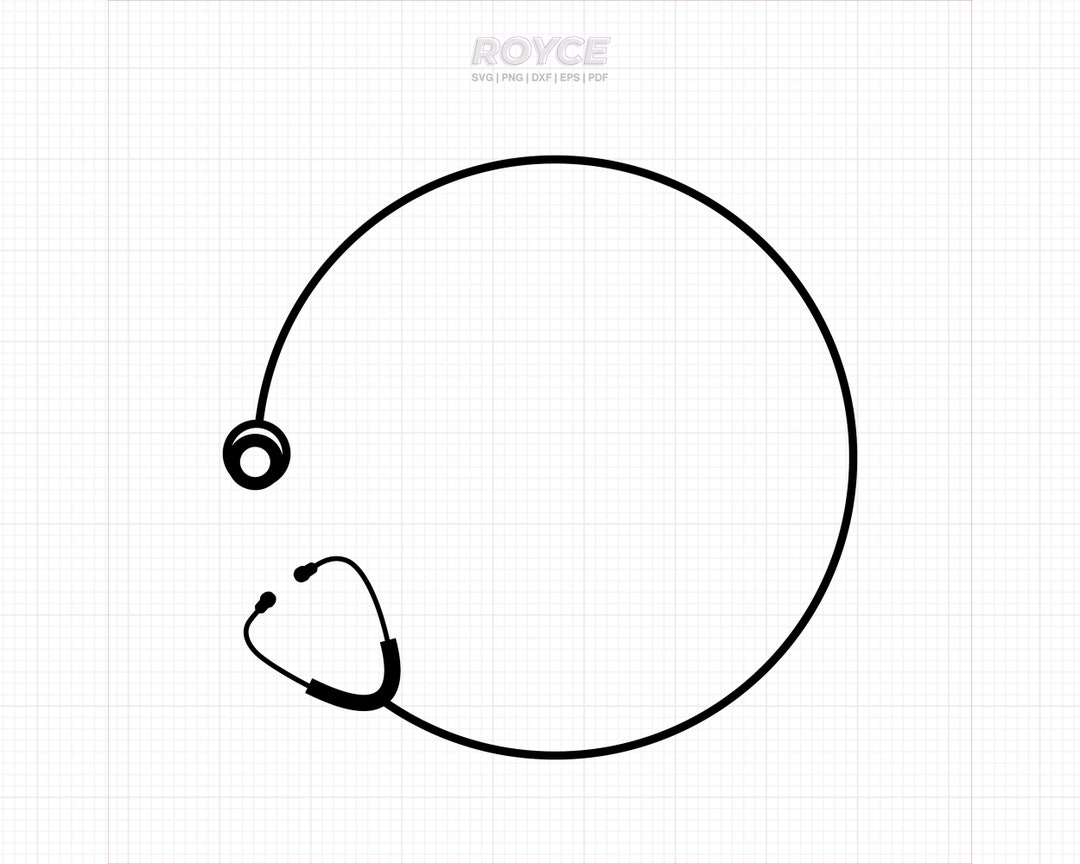 Stethoscope Monogram Frame SVG: Medical Nurse Clipart (digital Files ...