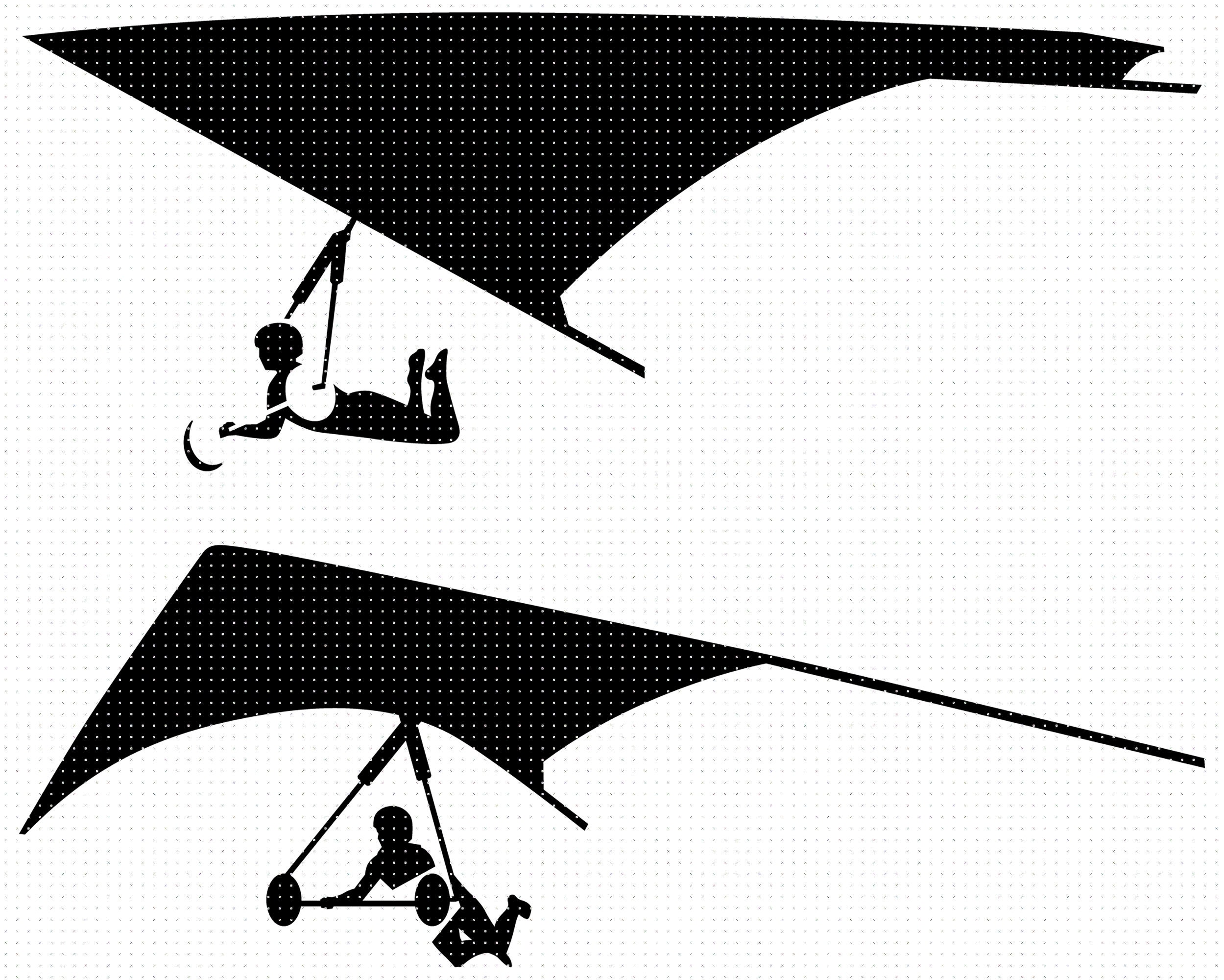 Hang Gliding Svg, Hang Glider Svg, Hang Gliding Clipart, Hang Gliding ...