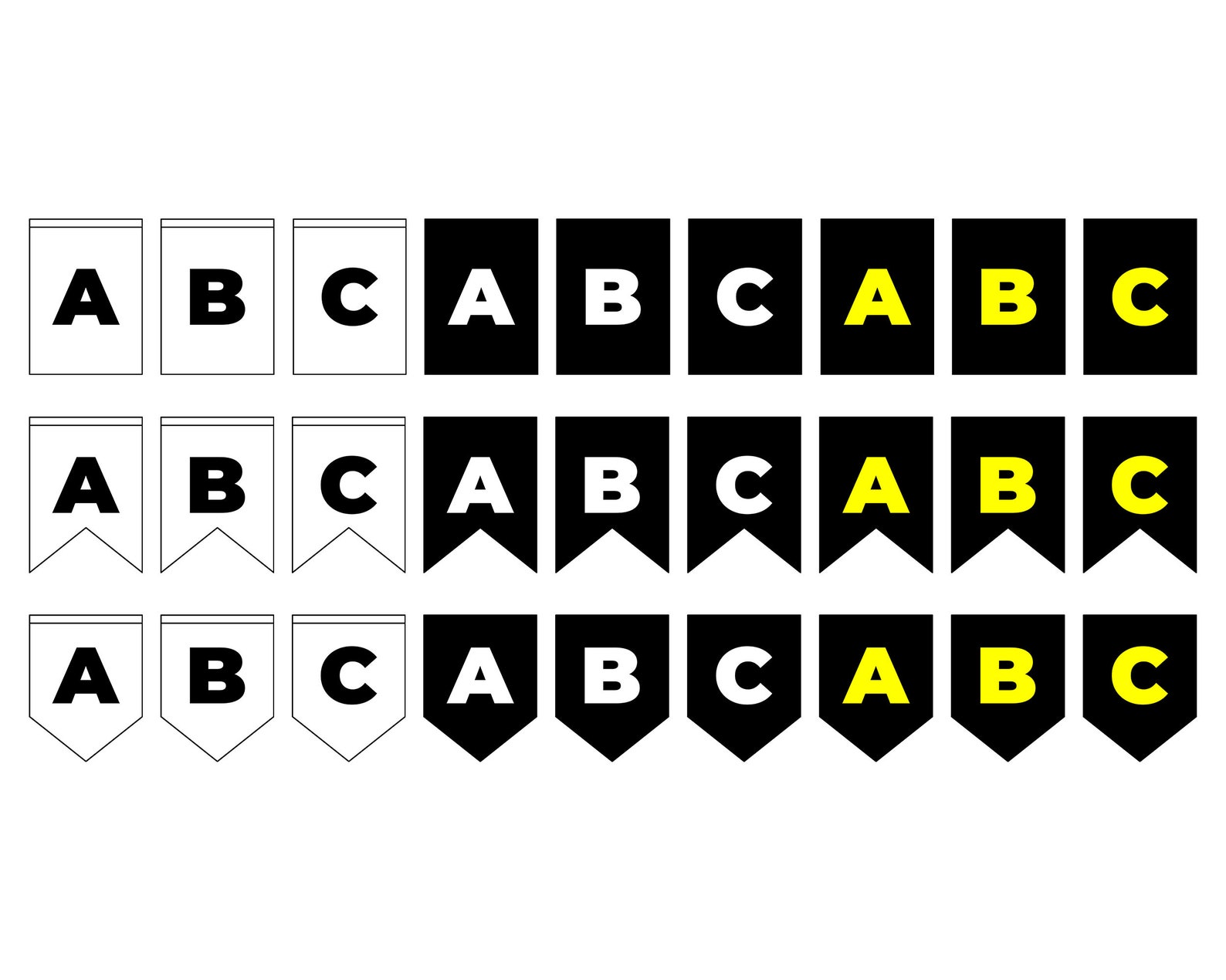 Alphabet Bunting Banner SVG: Letters, Numbers, Clipart (digital ...