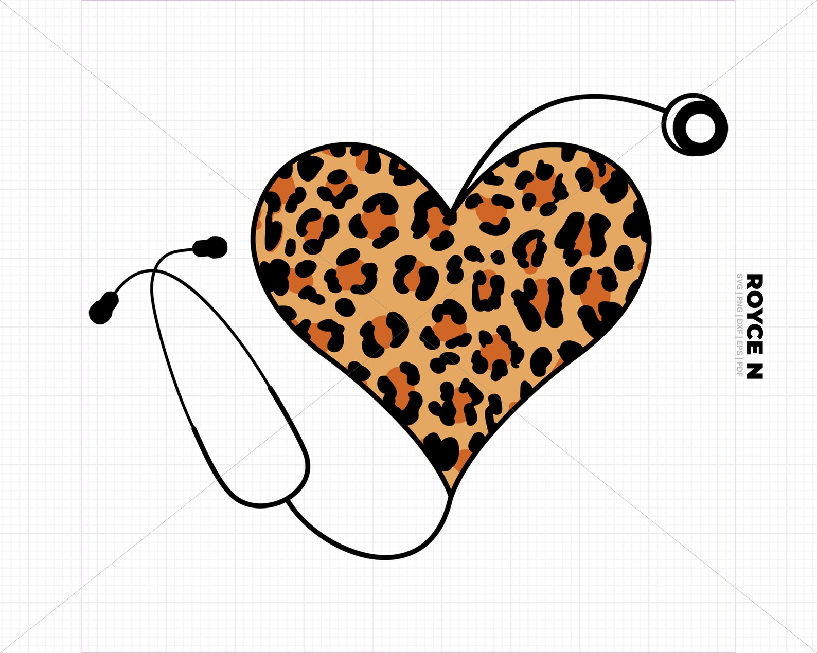 Stethoscope Svg, Leopard Print Svg, Heart Svg, Heart Stethoscope Svg ...