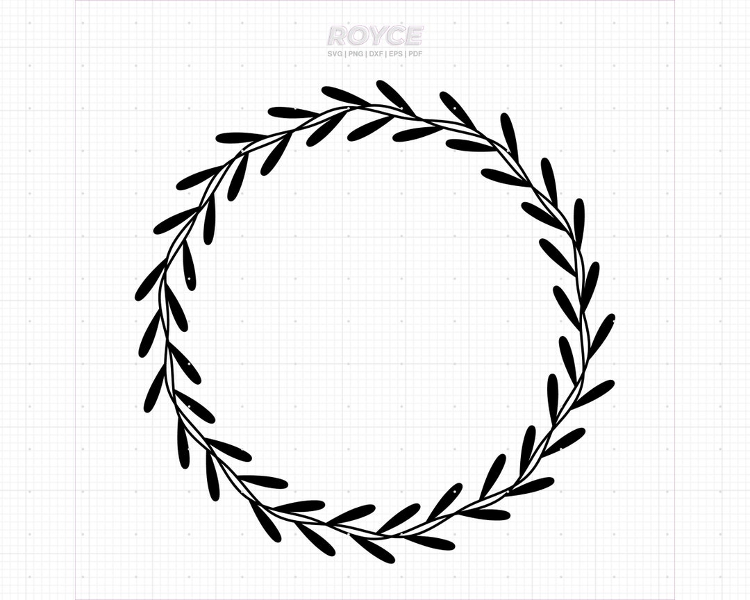 Wreath Monogram Frame Svg, Wreath Circle Frame Clipart, Farmhouse ...
