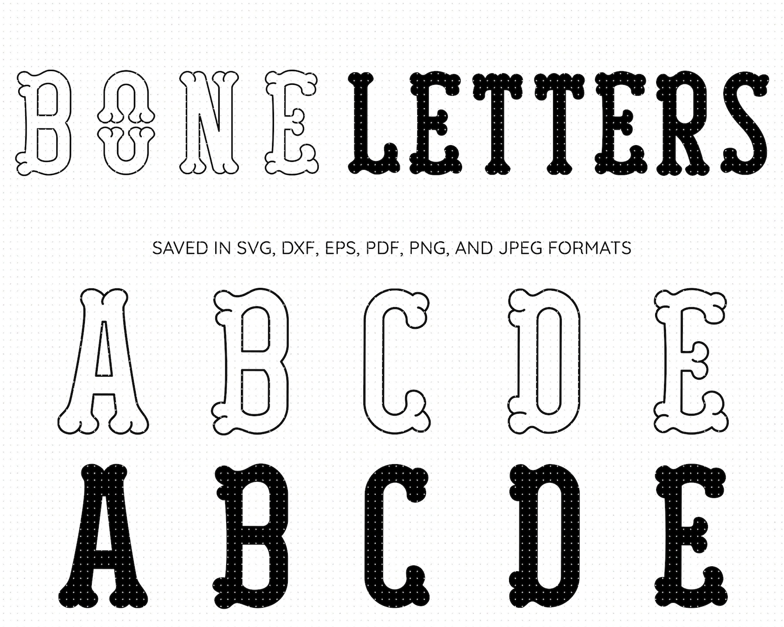 Bone Letters Svg Skeleton Alphabet Clipart Curly Numbers - Etsy Norway