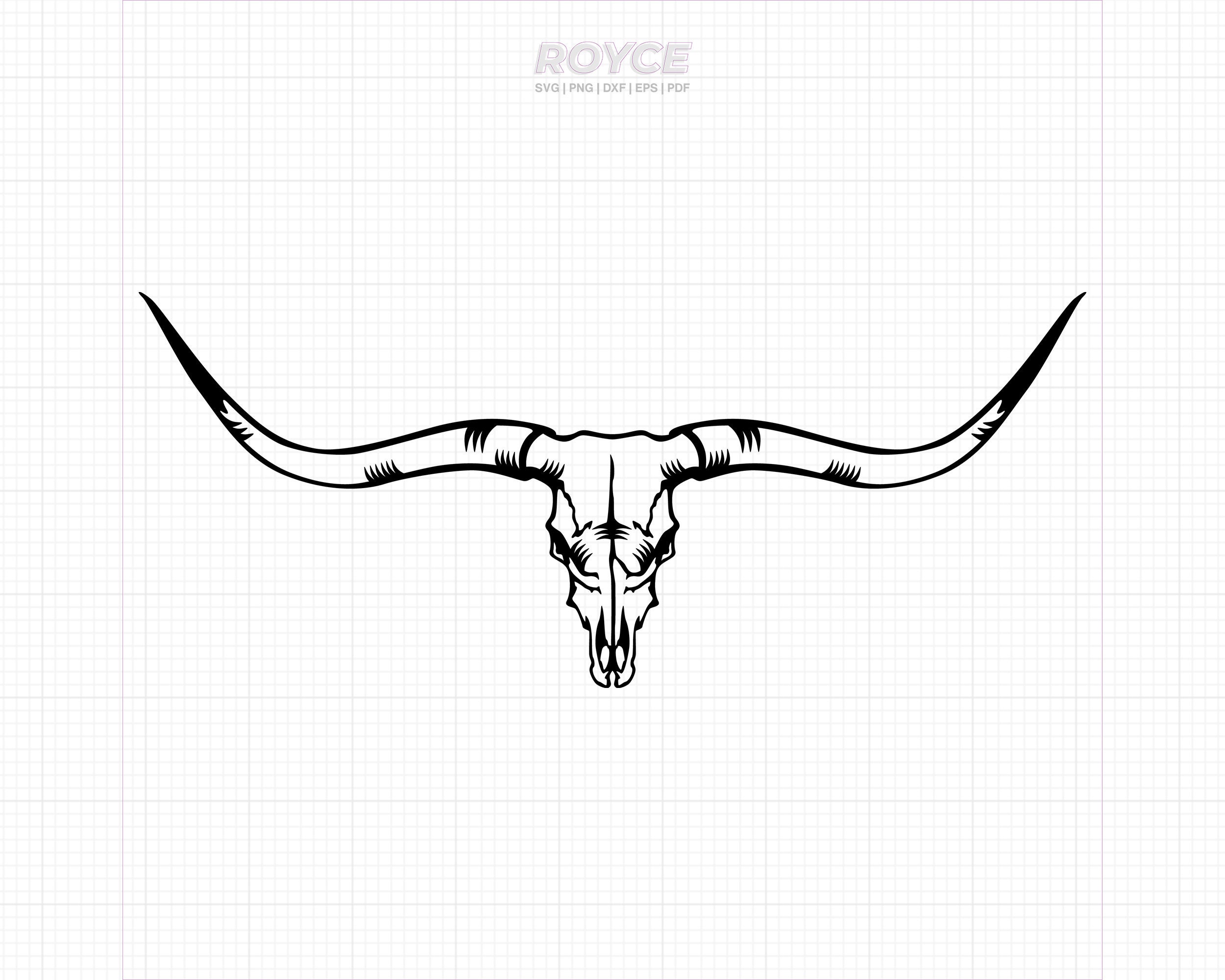 Longhorn Skull Svg, Longhorn Clipart, Longhorn Skull Png, Longhorn Dxf ...