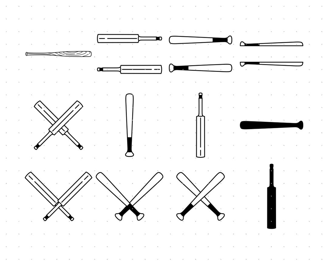 Baseball and Cricket Bat Svg, Baseball Bat Clipart, Cricket Bat Png ...