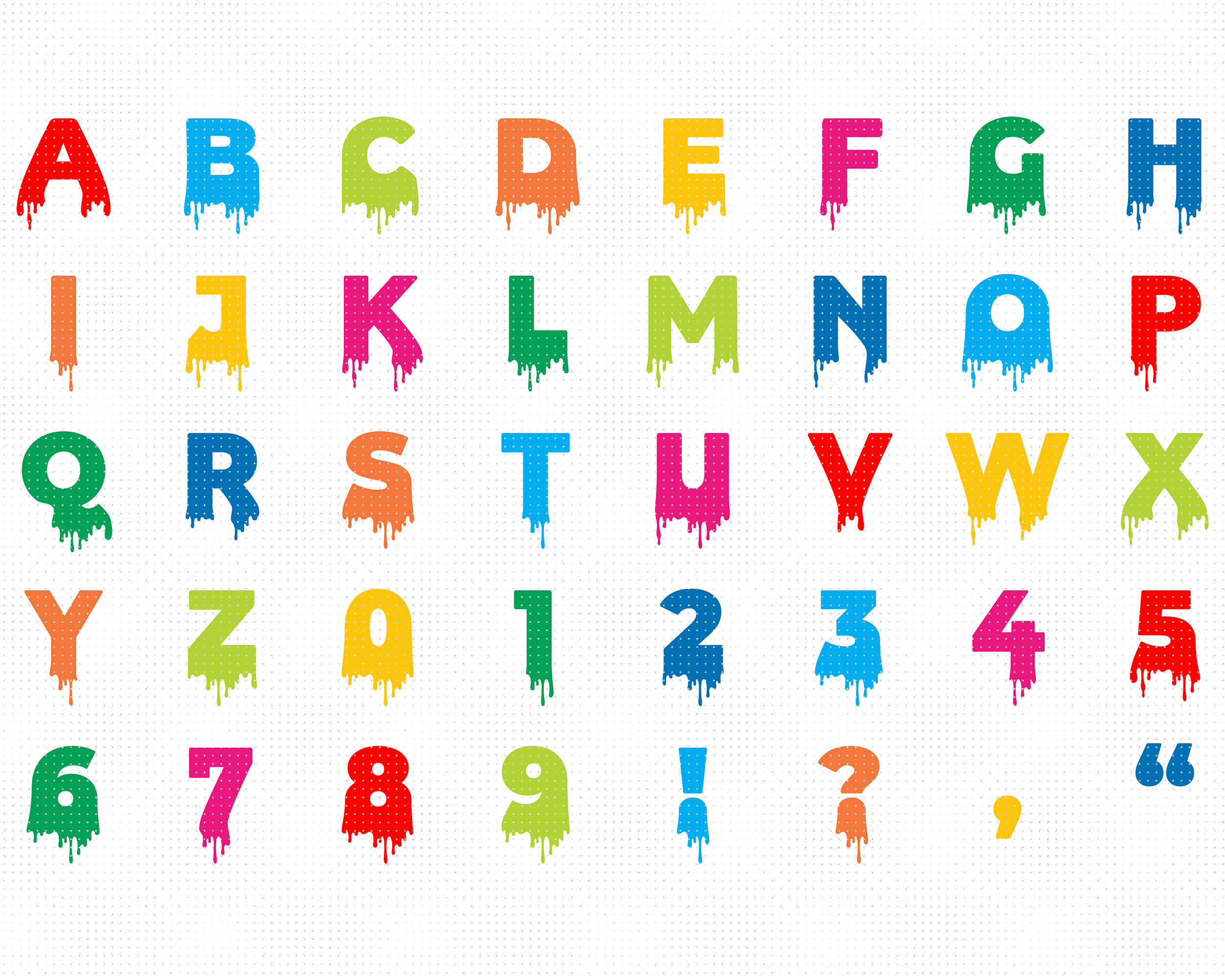 Letras goteando SVG: Alfabeto de miel, sangre y pintura goteando ...