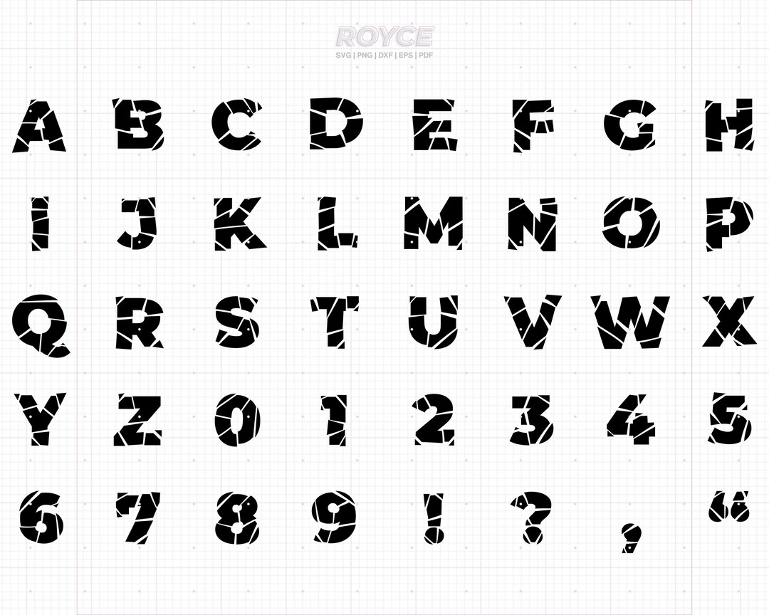 Shattered Glass Letters Svg, Broken Alphabet Clipart, Cracks Letters ...