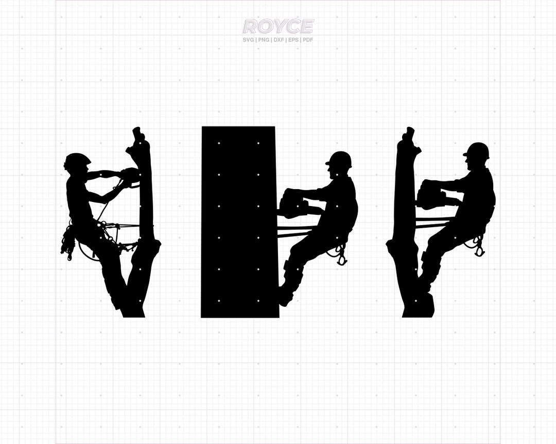 Arborist SVG: Tree Surgeon Clipart, Tree Climber Vector (digital Files ...