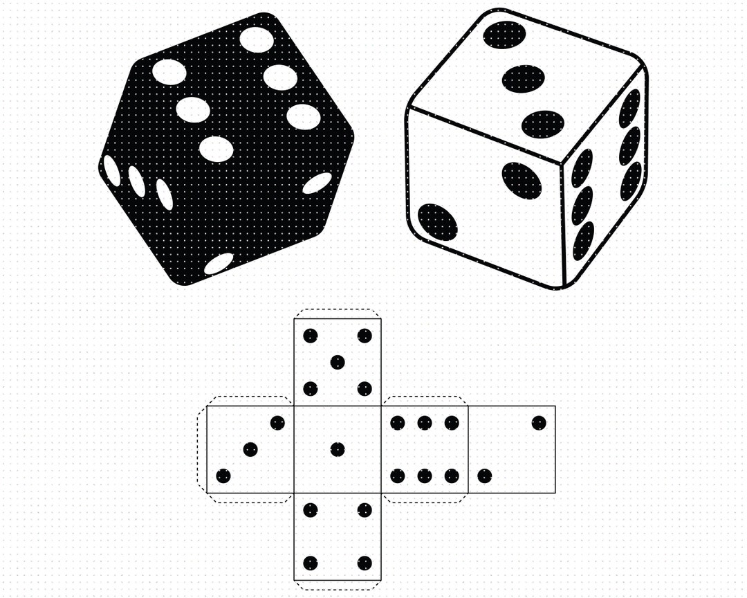 Dice Svg Dice Template Svg Dice Clipart Dice Png Dice Dxf - Etsy