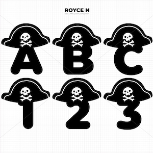 Pirate Hat Letters Svg, Pirate Alphabet Svg, Pirate Numbers Clipart ...