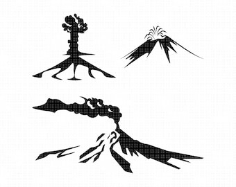 Volcano Mountain Top Exploding. Cut Files for Cricut. Clip Art - Etsy