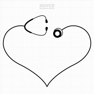Stethoscope Heart Frame Svg, Nurse Frame Svg, Heart Monogram Clipart ...