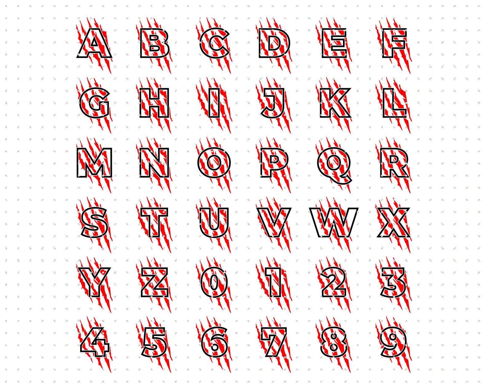 Animal Scratch Letters Svg Animal Claw Numbers Clipart - Etsy