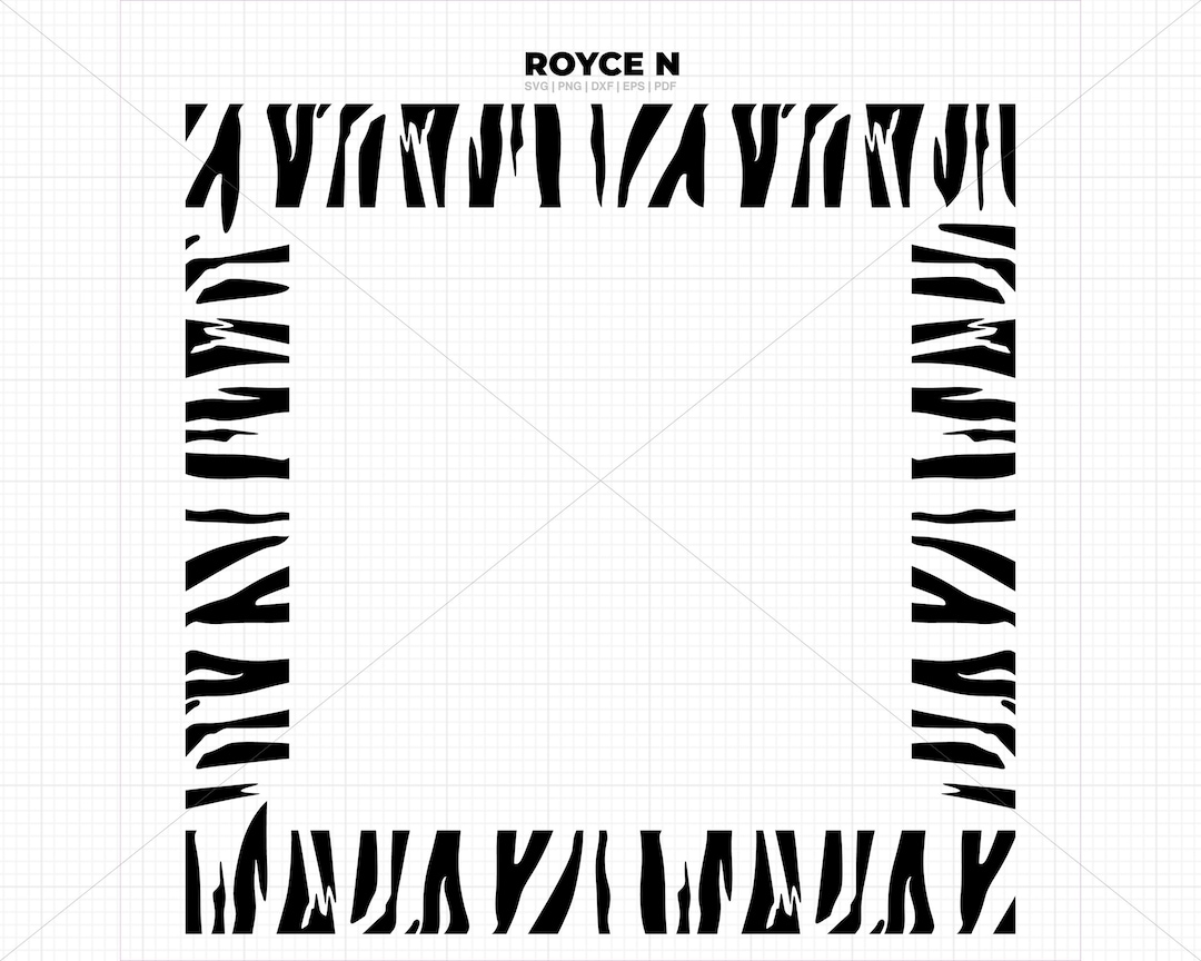 Tiger Pattern Border Svg, Tiger Print Frame Svg, Simple Svg, Easy to ...