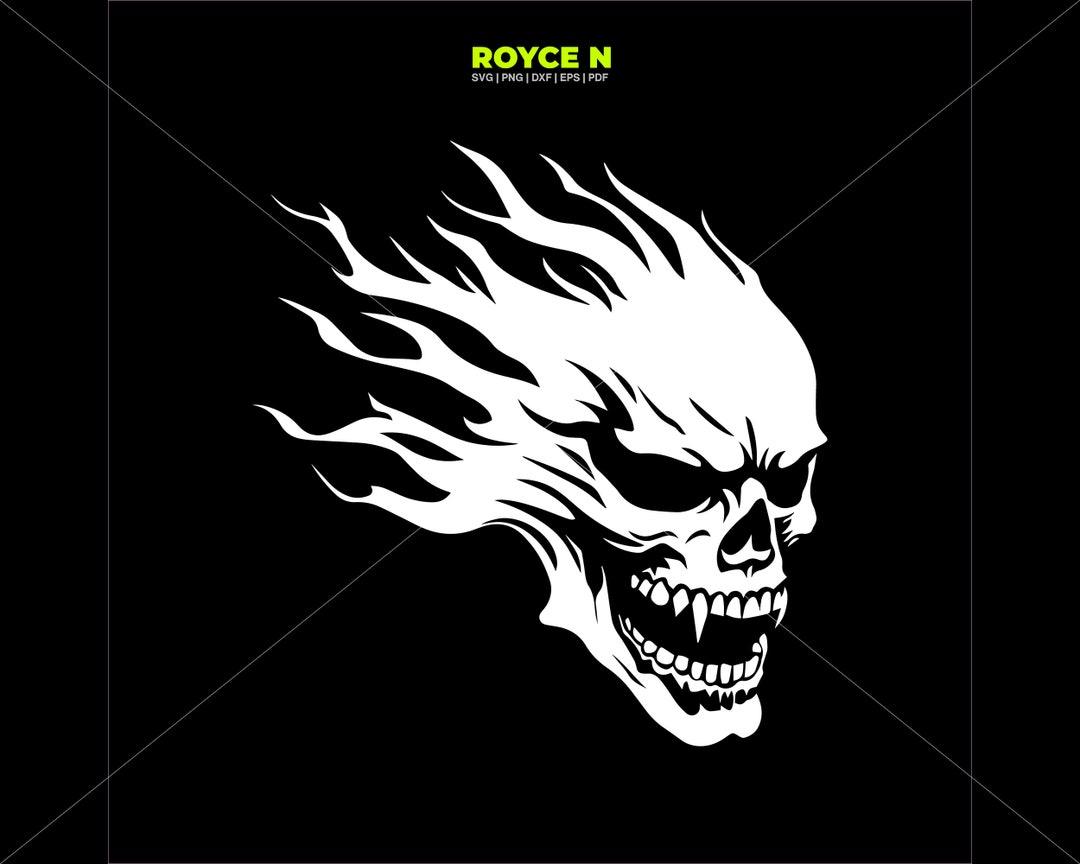 Flaming Vampire Skull Svg, Burning Vampire Skull Clipart, Vampire Skull ...