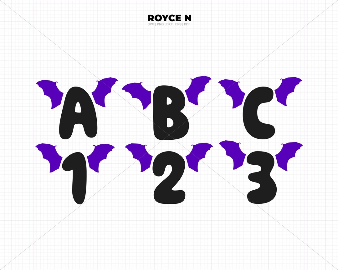 Bat Wings Letters Svg, Bat Alphabet Clipart, Halloween Png, Bat Wings ...