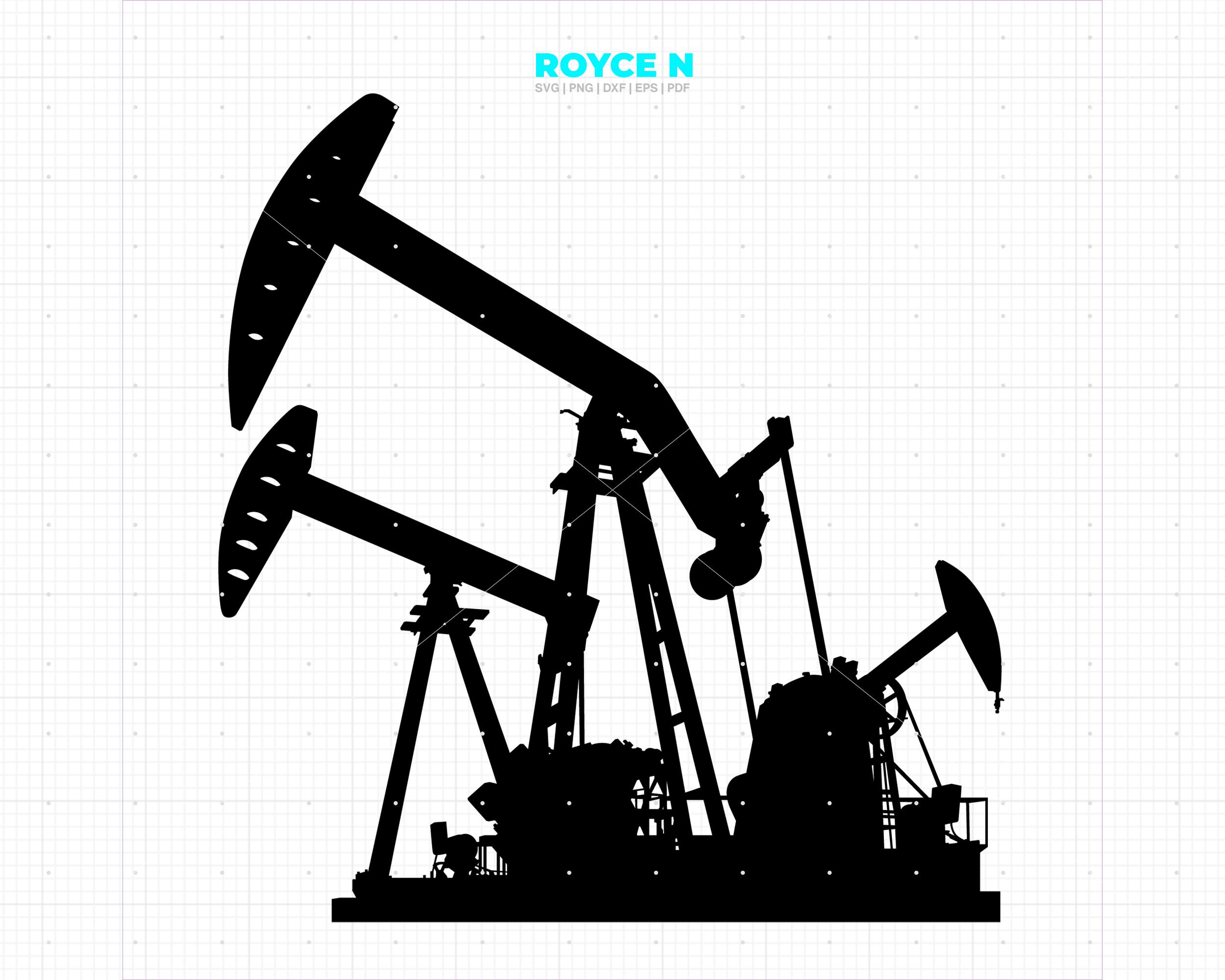 Oil Field SVG: Rig & Pump Clipart, Oil Derrick Vector Cut File - Etsy ...