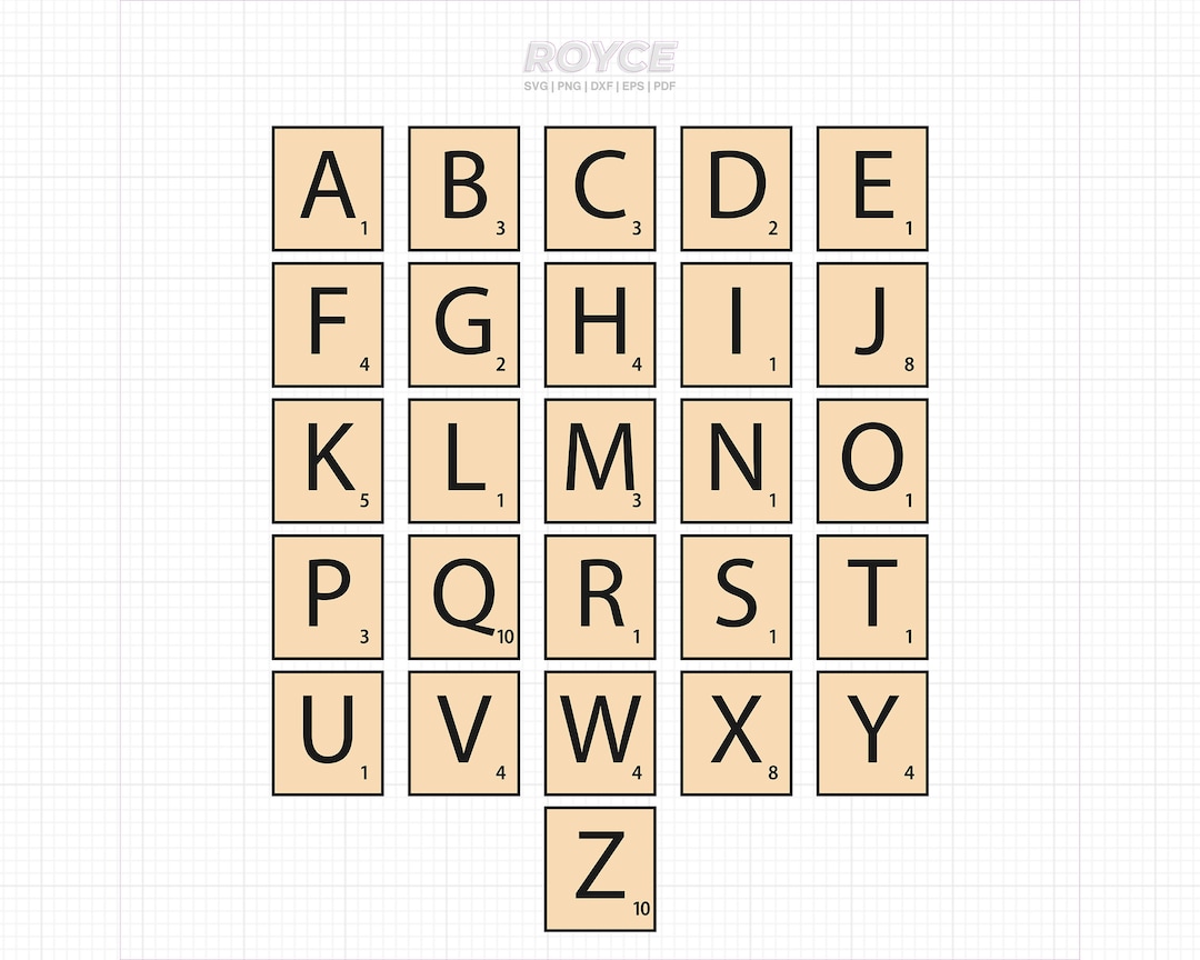 Scrabble Tiles Alphabet Svg, Letters Clipart, Dxf, Eps, Png - Etsy