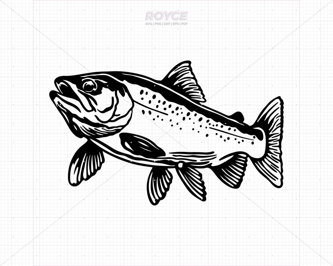 Trout Svg, Fishing Clipart, Trout Fishing Png, Trout Dxf, Trout ...