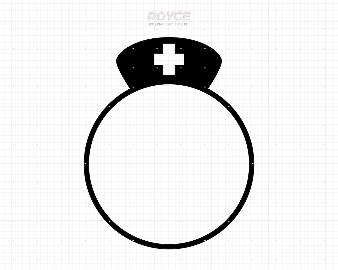 Nurse Cap Svg, Monogram Frame Clipart, Circle Frame Png, Nursing Dxf ...