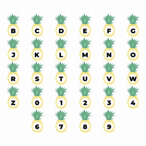 Pineapple Letters Svg, Pineapple Alphabet Svg, Pineapple Numbers Svg ...