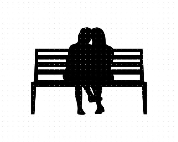 Woman Sitting On Bench Silhouette