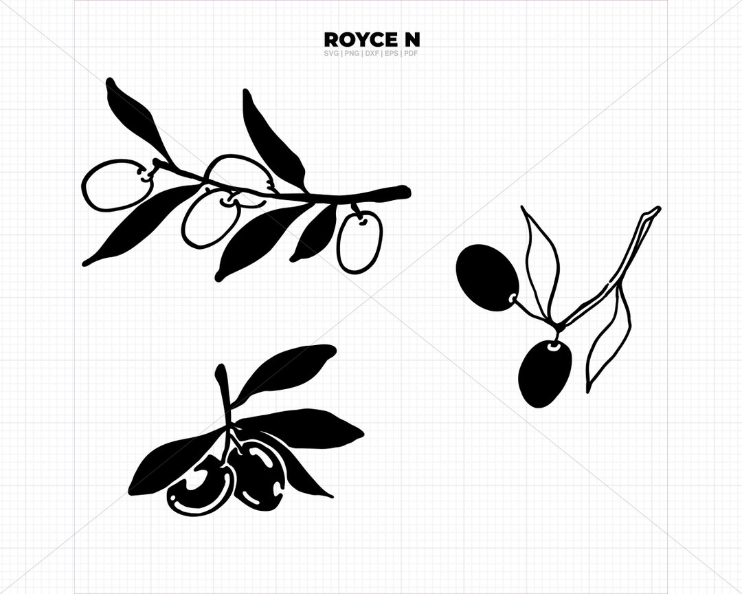 Olive Branch Svg Decal, Olive Clipart, Olive Tree Png, Olive Fruit Dxf ...