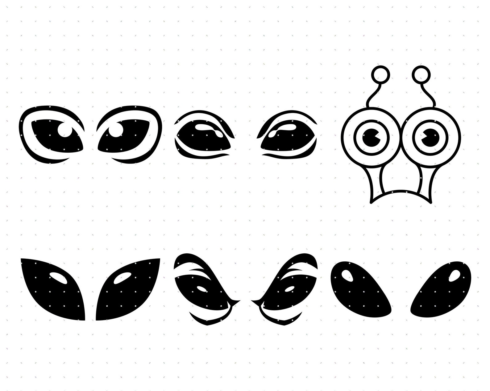 Alien Eyes Svg, Alien Eyes Clipart, Alien Eyes Png, Alien Eyes Dxf Logo ...