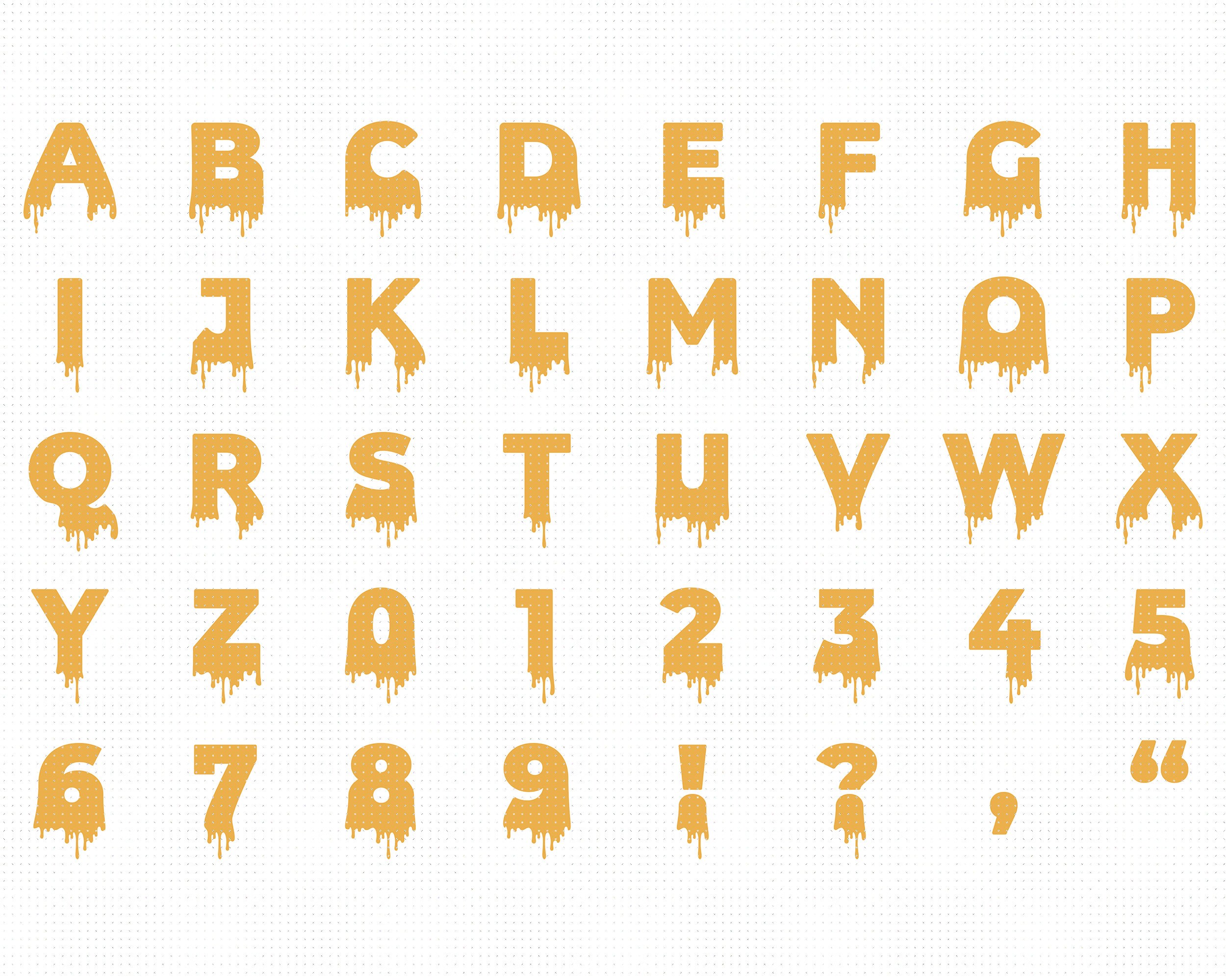 Dripping Letters Svg Honey Drip Alphabet Svg Blood Dripping - Etsy
