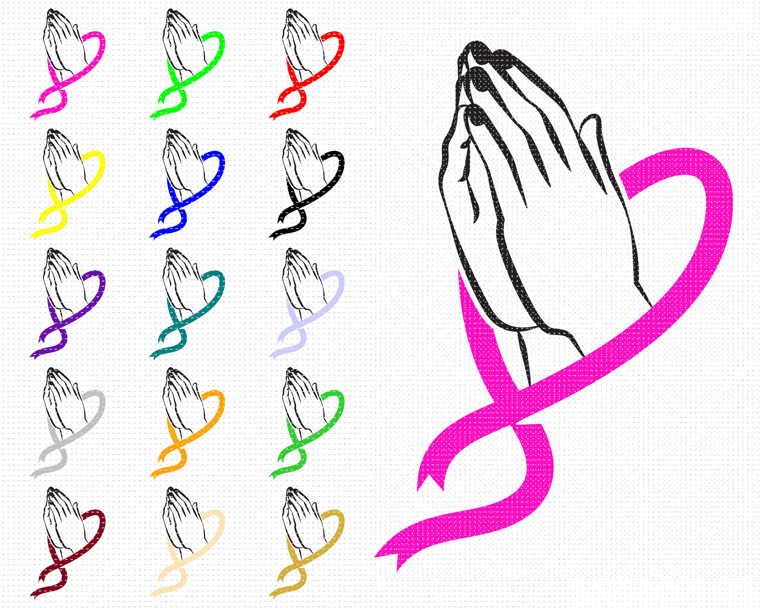 Awareness Ribbons Svg Praying Hands Clipart Pancreatic - Etsy Hong Kong