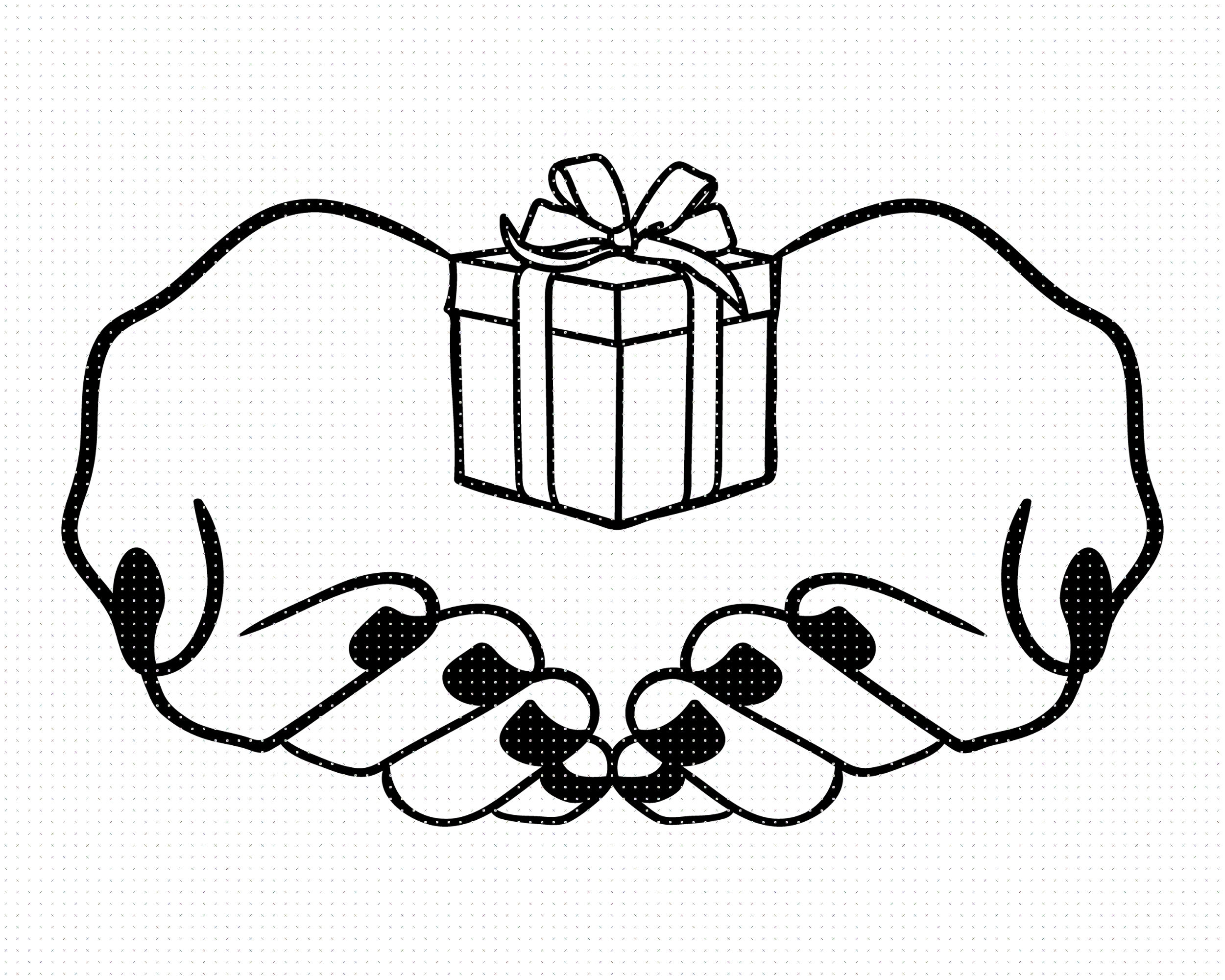 Hands With a Present Svg, Giving Gifts Clipart, Gift Box Png, Dxf Logo ...