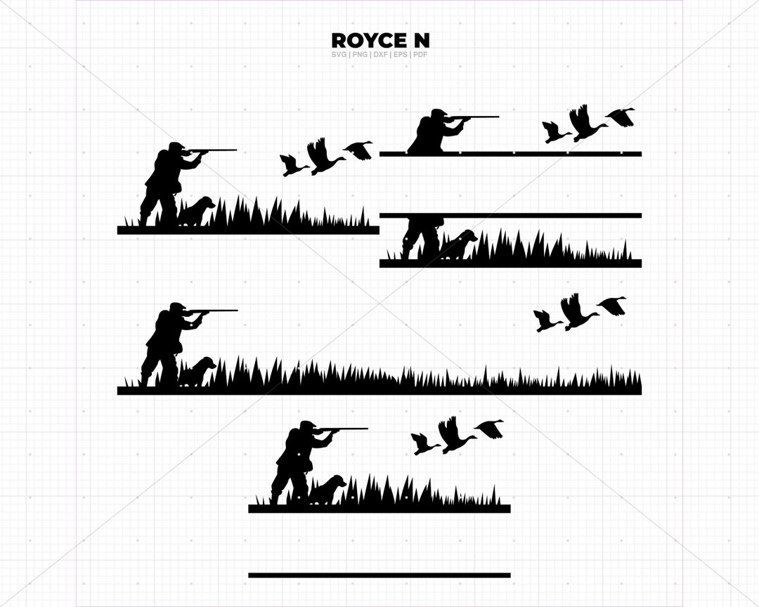 Hunting Split Monogram Svg, Duck Hunt Border Clipart, Goose Hunt ...