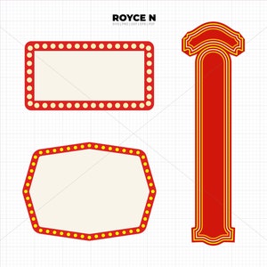 Marquee Sign Frame Clipart, Theater Border, Movie Sign (svg, Png, Dxf ...