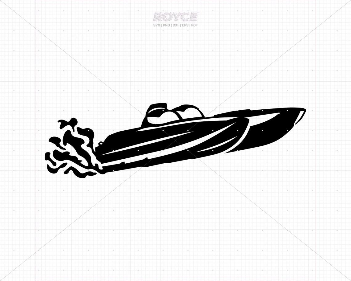 Speedboat SVG: Powerboat Racing Clipart (digital Files) - Etsy