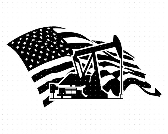 Oil Field With American Flag Svg Oil Rig With US Flag - Etsy