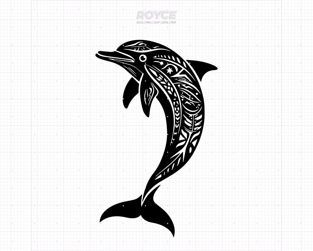 Tribal Dolphin Svg, Dolphin Clipart, Tribal Animal Png, Dolphin Dxf ...