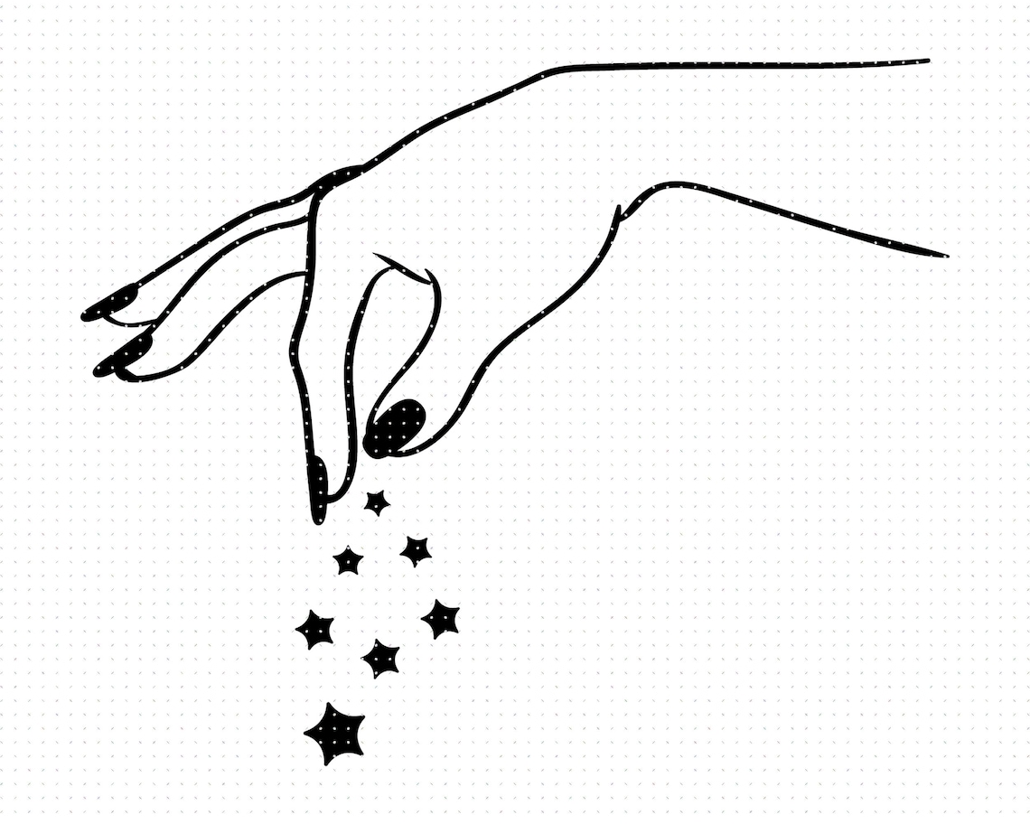 Hand With Magic Wand Svg Hand Sprinkling Magic Clipart | Etsy