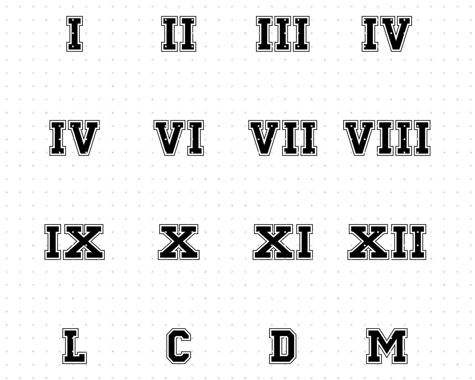 Roman Numbers Svg Clock Face Numbers Clipart Roman Numerals - Etsy