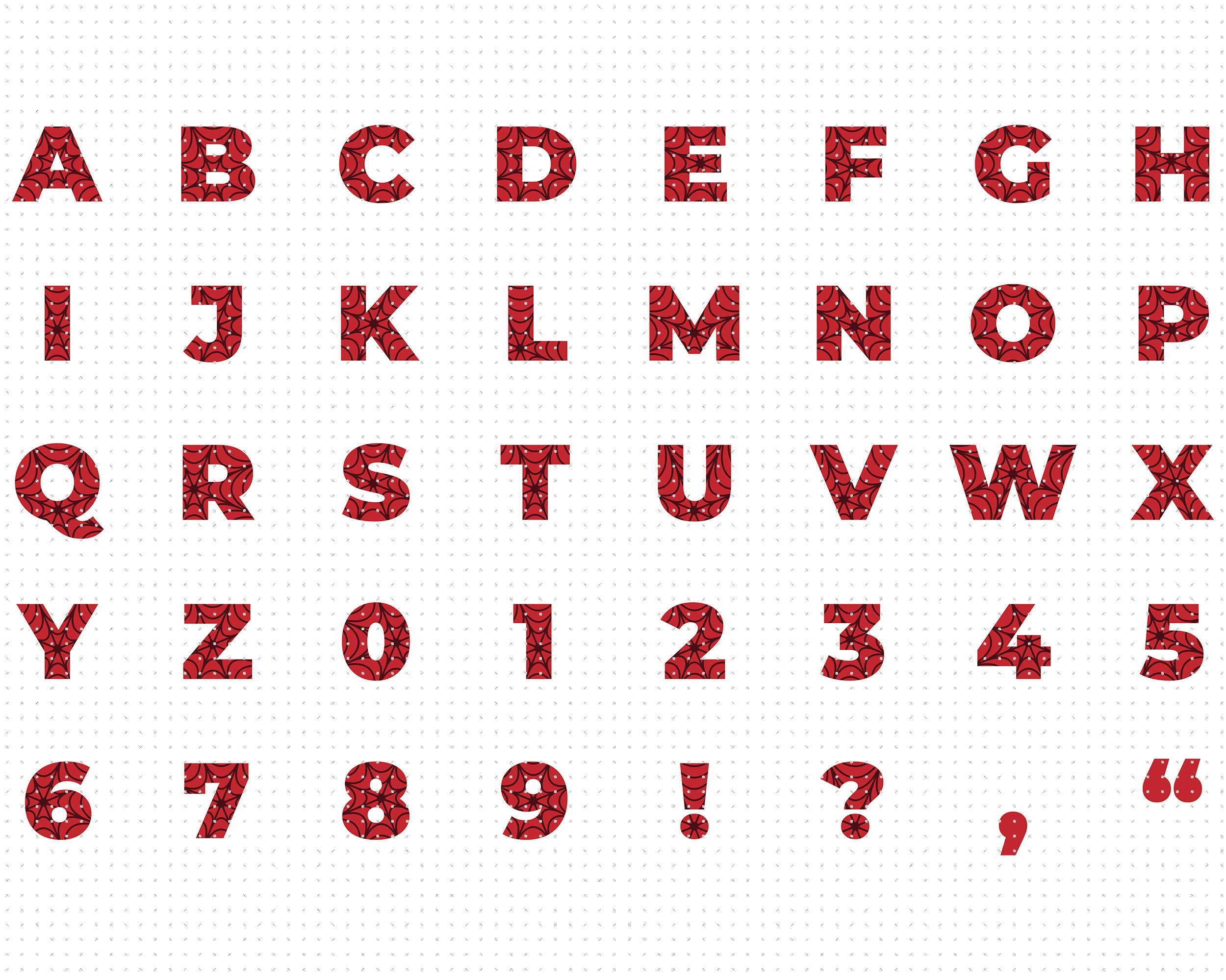 Spider Web Alphabet and Numbers Svg Letters Clipart Png | Etsy Canada