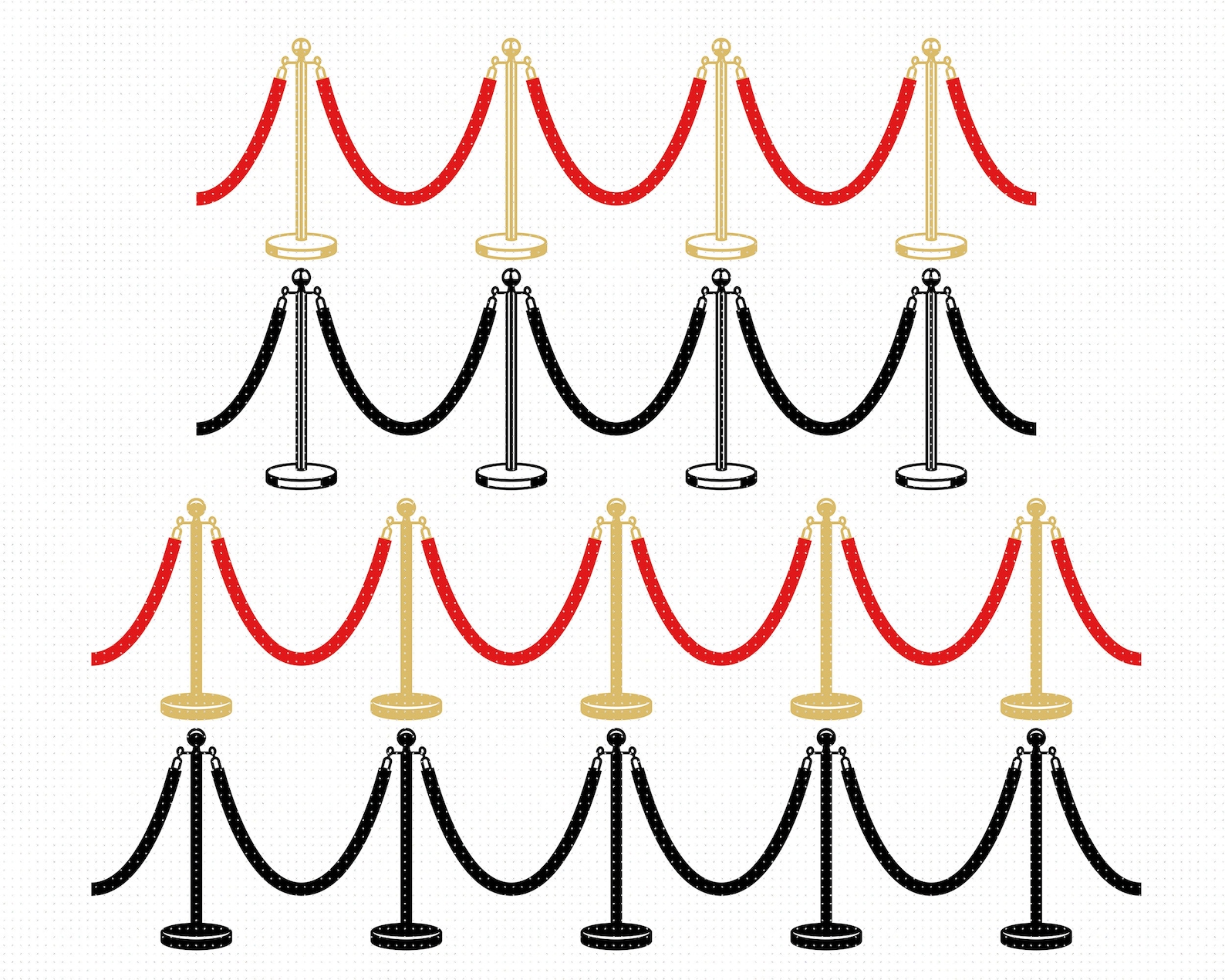 Red Carpet Rope Svg, VIP Border Clipart, Seamless Velvet Rope Divider ...