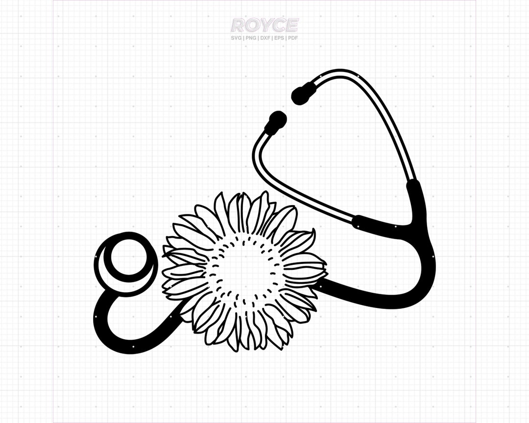 Stethoscope Sunflower Svg, Stethoscope Sunflower Clipart, Stethoscope ...