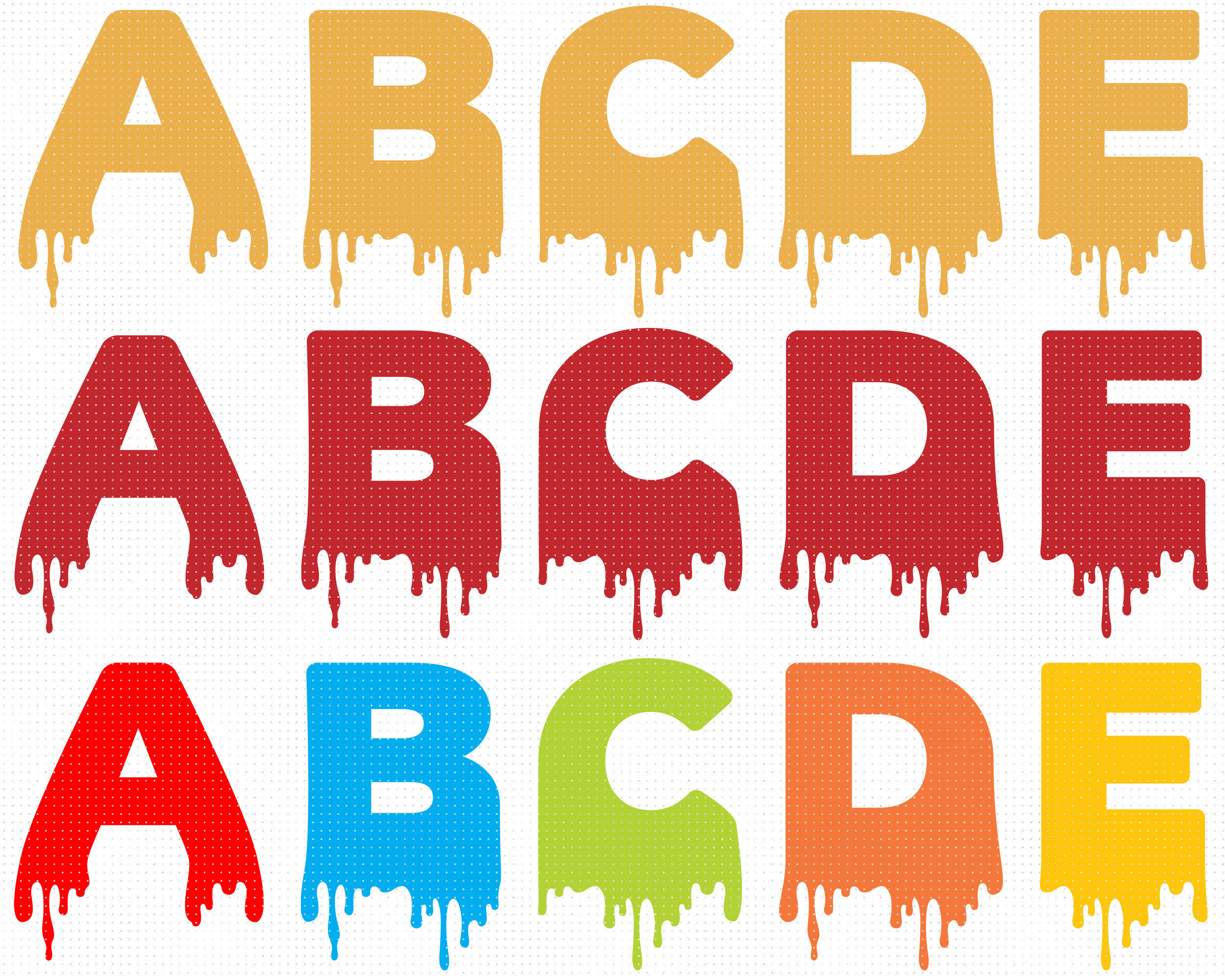 Letras goteando SVG: Alfabeto de miel, sangre y pintura goteando ...