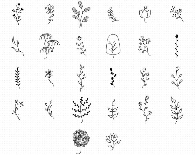 Field Plants Svg, Garden Plant Svg, Floral Wall Stickers Svg, Nature ...